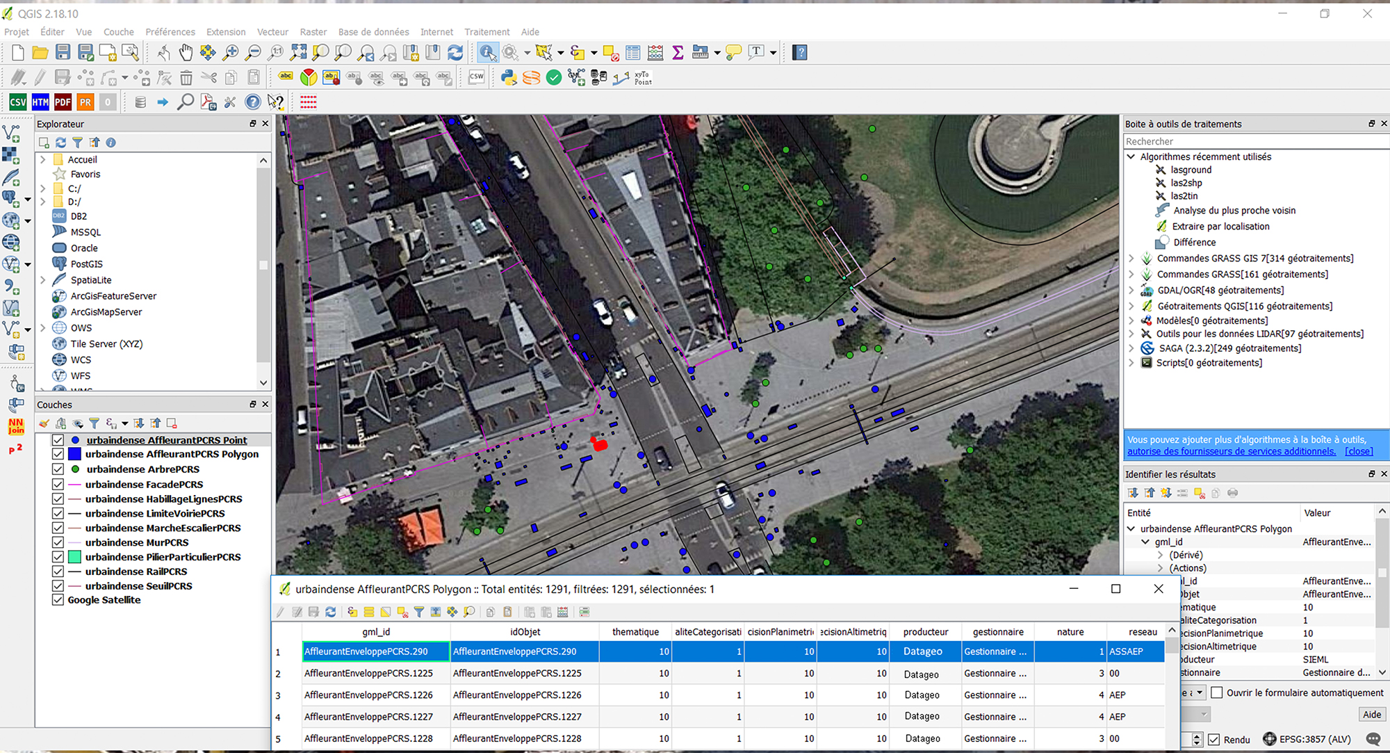 Détection et géoréférencement des réseaux - Pôles D'activité - DataGeo